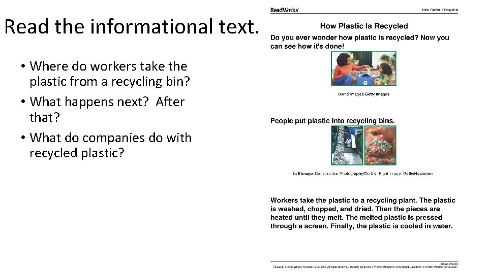 First Grade Recycling Problem Where should the new