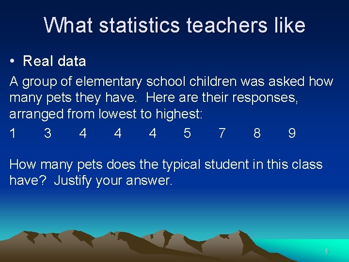 Making a Big Change Teaching Math Teaching Statistics