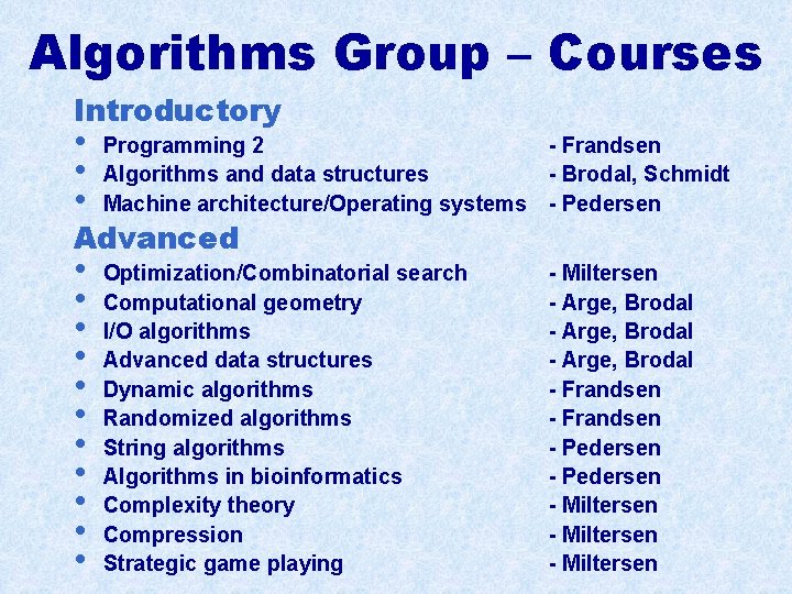 Master Thesis Preparation Algorithms Gerth Stlting Brodal Overview