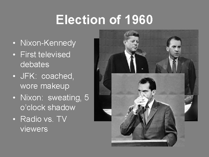 JFK Election of 1960 NixonKennedy First televised debates