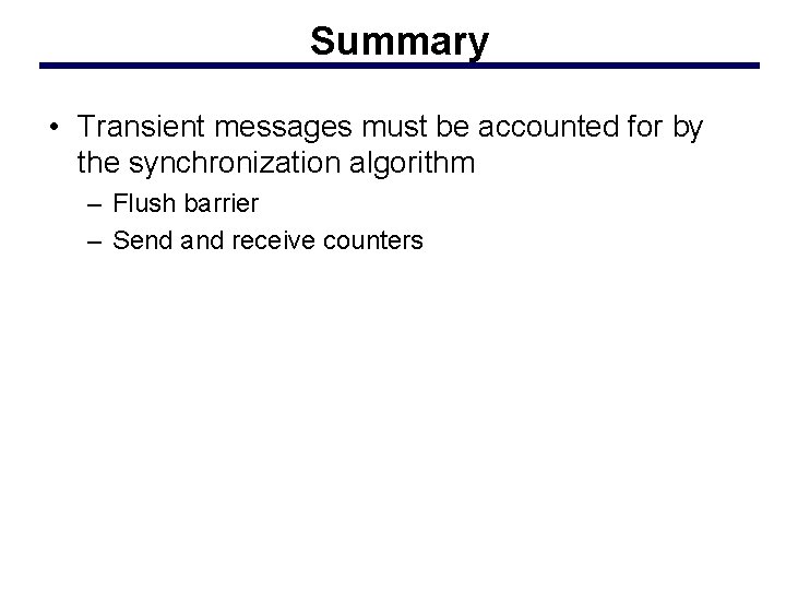 Parallel and Distributed Simulation Transient Messages Outline Transient