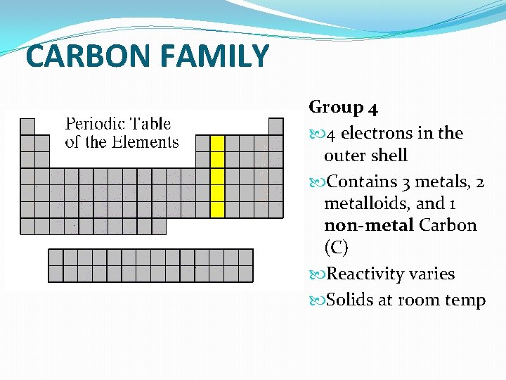 SN3 The Periodic Table Reading the Periodic Table