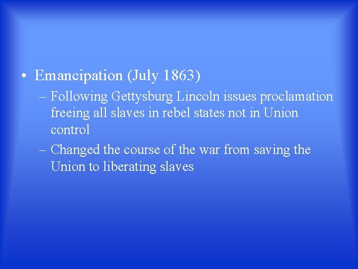 THE UNIVERSE OF BATTLE Civil War Reconstruction Notes