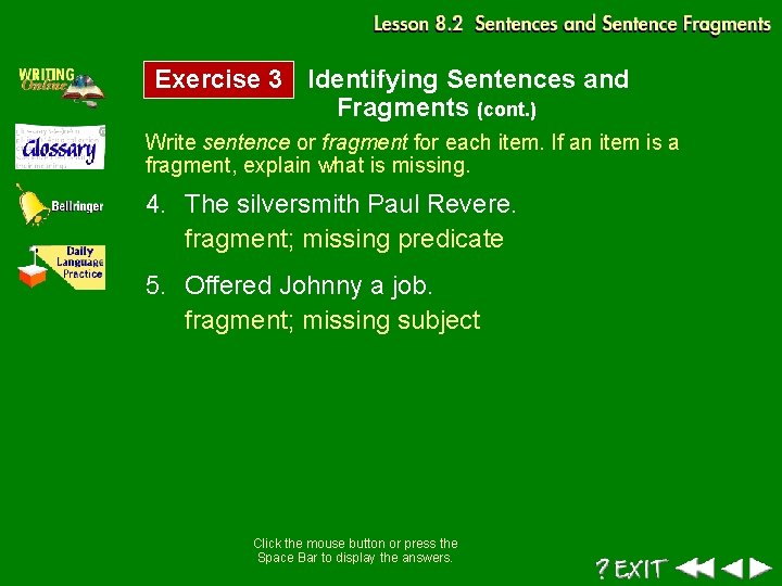 Lesson 2 1 Objectives To identify subjects and