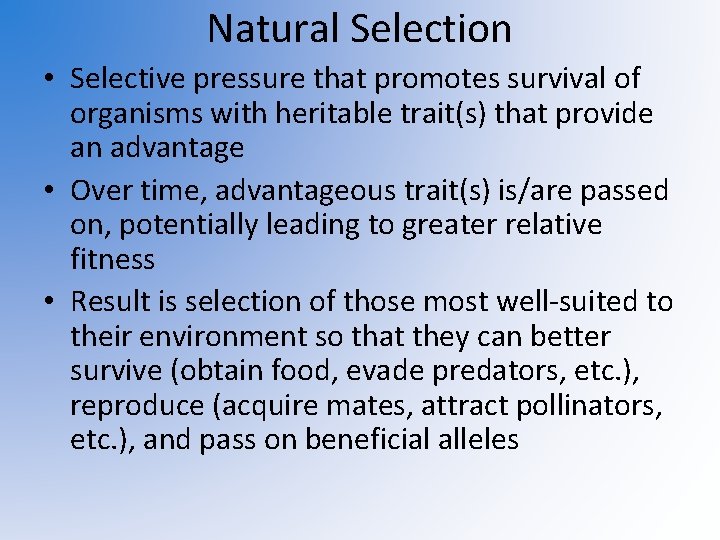 Mechanisms of Evolution and Speciation Objectives Recognize mutation