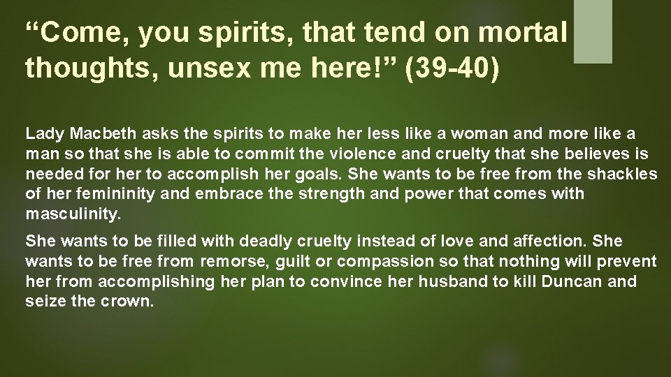 Act 1 Scene 5 Summary In Inverness Macbeths