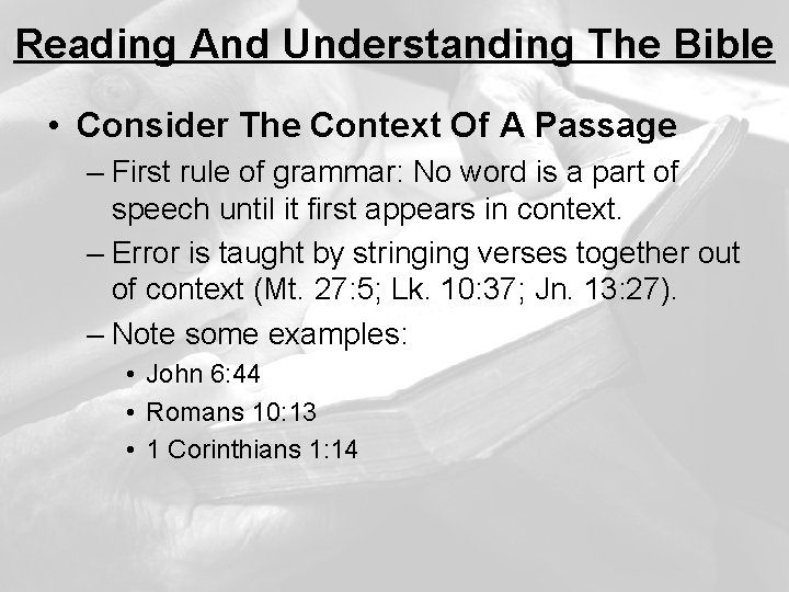 Reading And Understanding The Bible Reading And Understanding