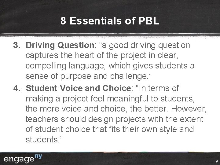 Project Based Learning Adapting the Modules for the