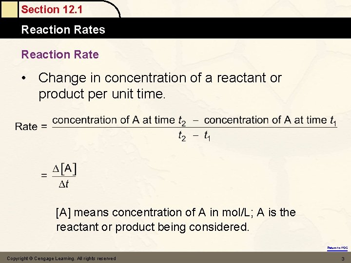 Chapter 12 Chemical Kinetics Chapter 12 Table of