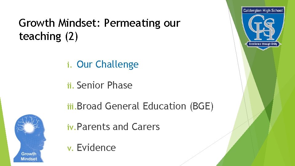 Growth Mindset Permeating our teaching By David Marsden