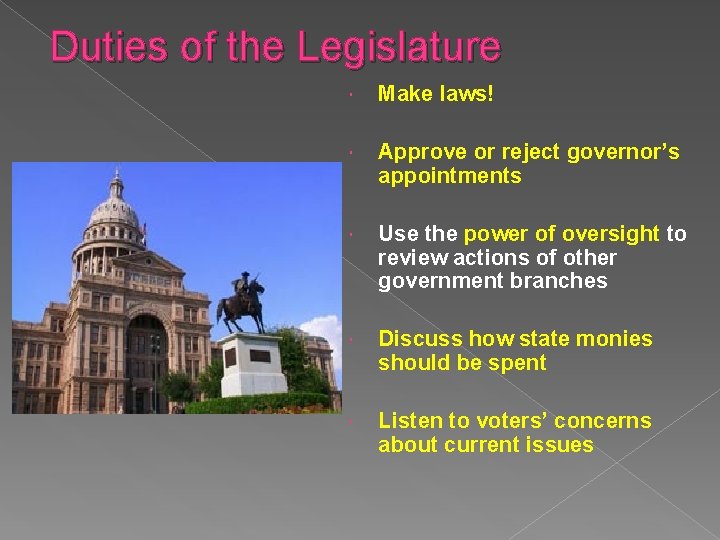 The 3 Branches of Government Texas Executive Branch