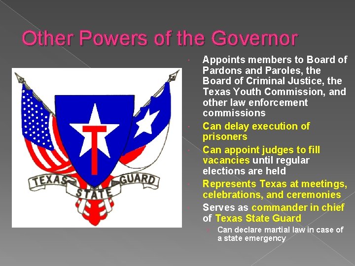 The 3 Branches of Government Texas Executive Branch