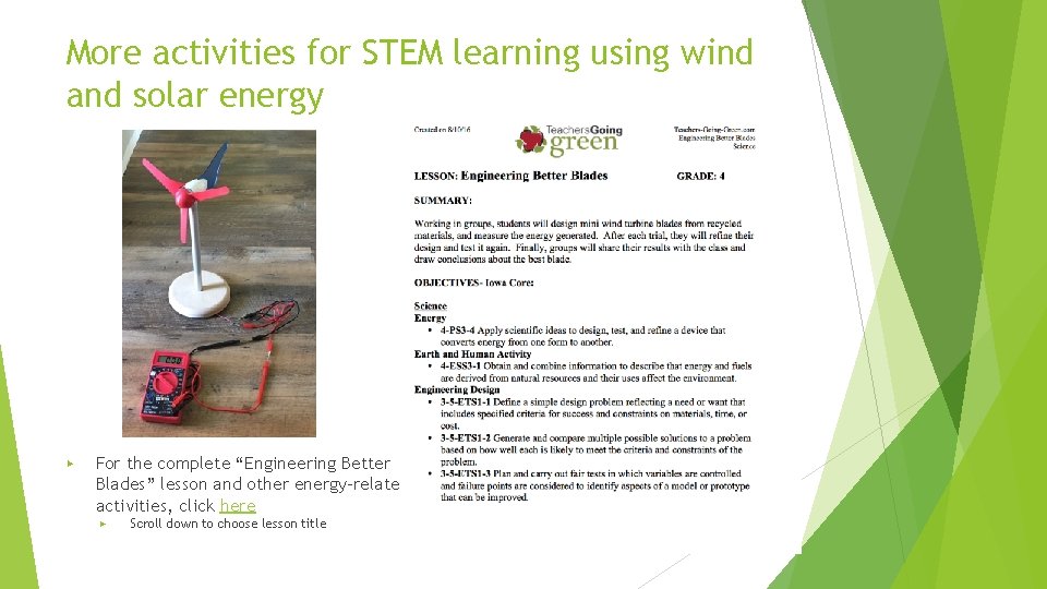 Teaching with Mini Wind Turbines and Solar Panels