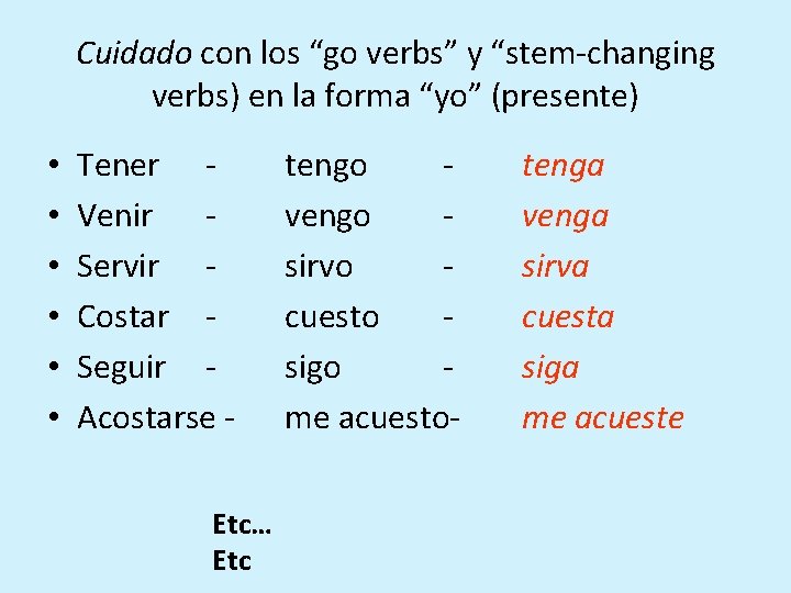 Espaol 4 El subjuntivo versus el indicativo Antes