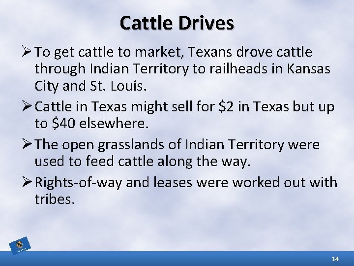 Chapter 10 Rebuilding Indian Territory STUDY PRESENTATION 2013