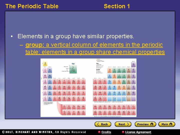 The Periodic Table Section 1 Recognizing a Pattern