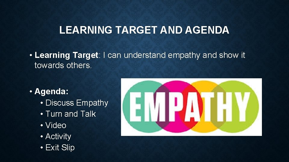 EMPATHY Westport Middle School Advisory Lesson ICEBREAKER NONVERBAL