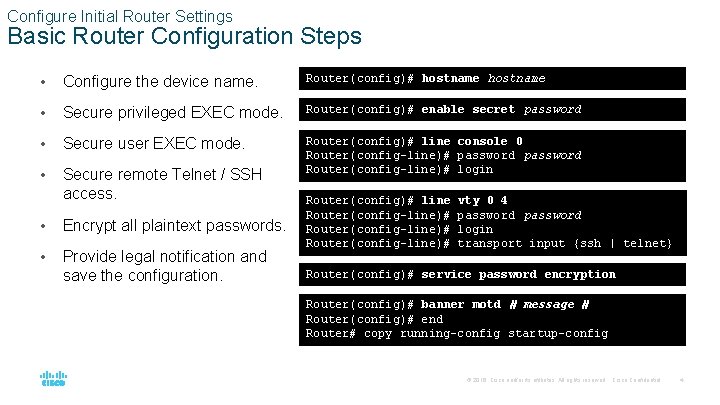 Module 10 Basic Router Configuration Introduction to Networks