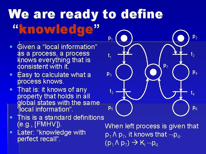 Knowledge Based Synthesis of Control for Distributed Systems