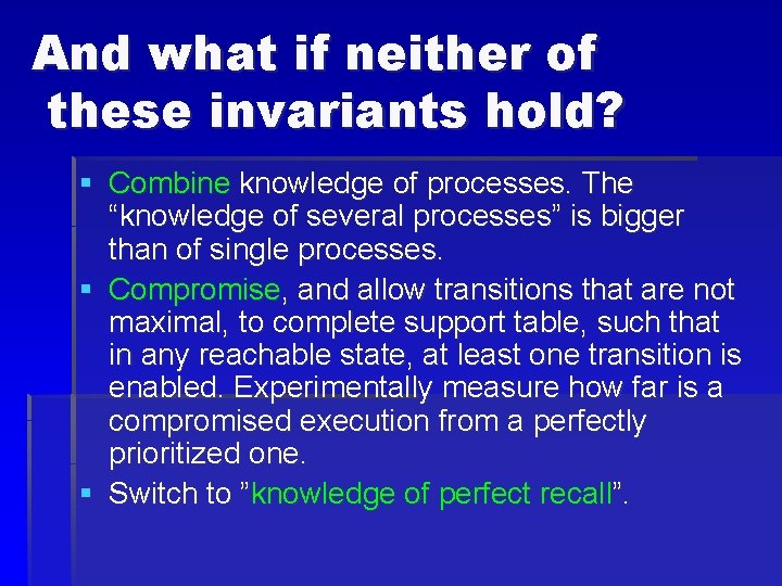 Knowledge Based Synthesis of Control for Distributed Systems