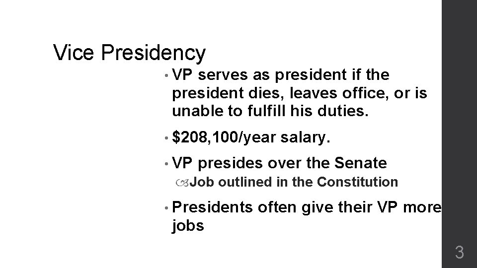 Executive Branch 1 The Presidency Requirements to be
