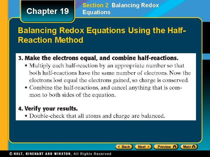 Chapter 19 Preview Objectives Oxidation States Oxidation Reduction