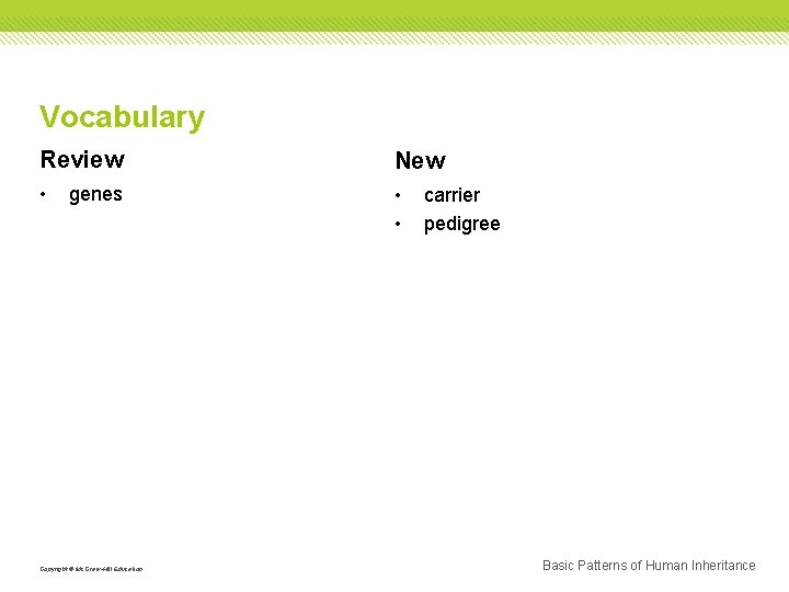 Section 1 Basic Patterns of Human Inheritance The