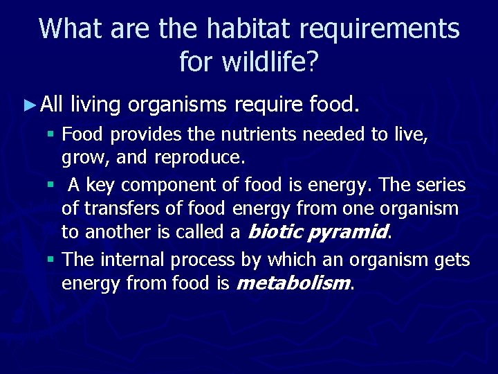 Defining Wildlife Habitats Lesson C 2 3 What