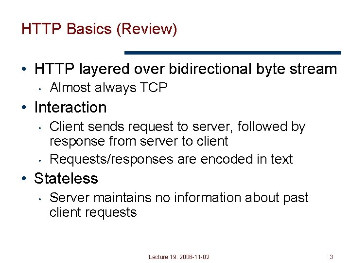 15 441 Computer Networking Lecture 25 The Web
