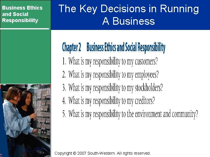 Chapter 2 Business Ethics and Social Responsibility Copyright