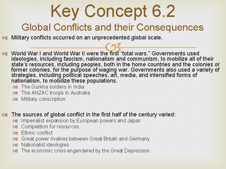 Key Concepts 6 2 Part III Global Conflicts