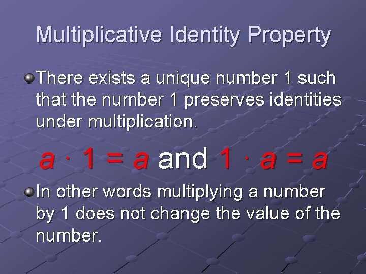 Properties of Real Numbers Commutative Associative Distributive Identity