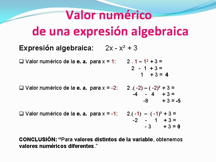 Expresiones numricas algebraicas E Numricas E Algebraicas Doble