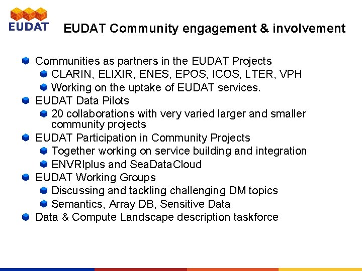 EUDAT Community Engagement DI 4 R Conference Brussels