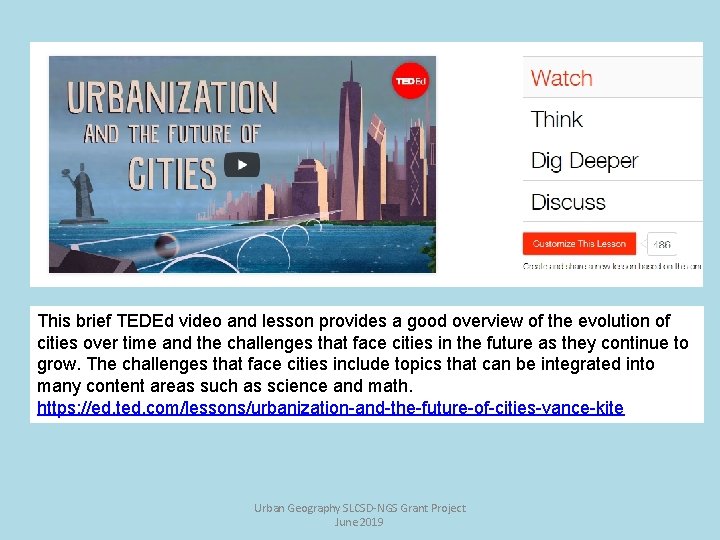 Urban Module Migration Geography Learners will 1 Be