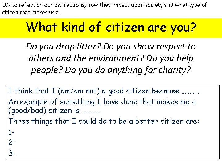 Good and Bad Citizens What is the difference