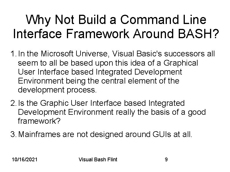 Visual Bash Yet Another Framework Paul Flint Barre