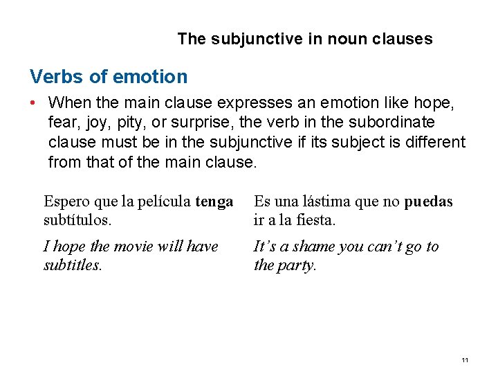 3 1 The subjunctive in noun clauses Forms