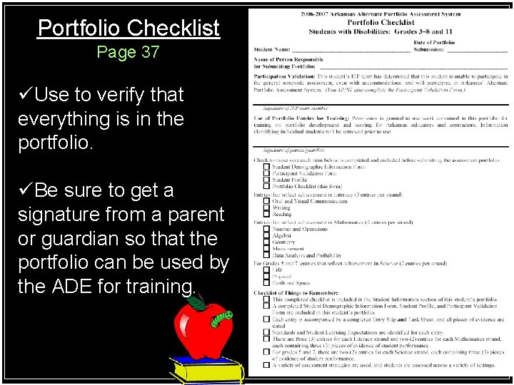 Arkansas Alternate Portfolio Assessment for Students with Disabilities