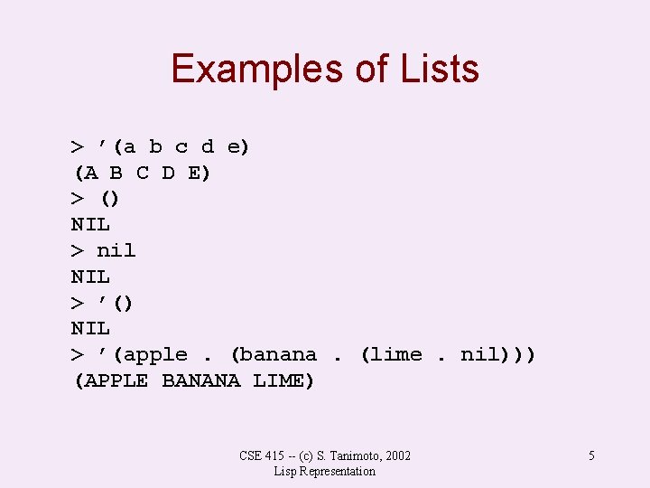 Lisp Representation Of Data Atoms Symbols Numbers Functions