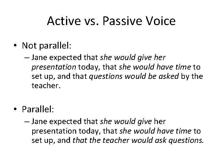 Parallel Structure A key step to becoming an