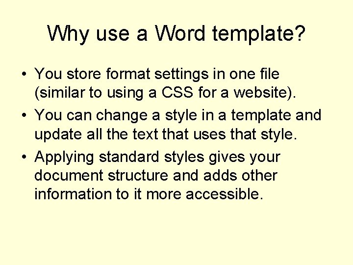Microsoft Word Templates and Accessibility Presentation for BostonIA