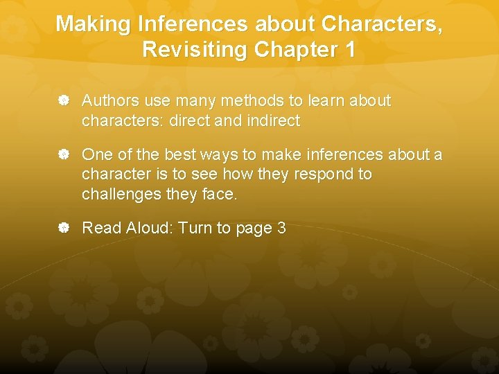 Inferring About Character Getting To Know Percy Chapters