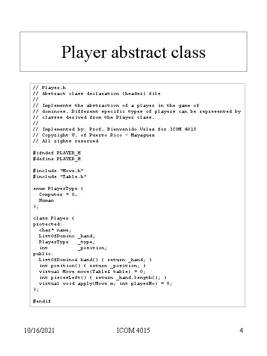 Icom 4015 Advanced Programming Lecture 10 Objectoriented Design
