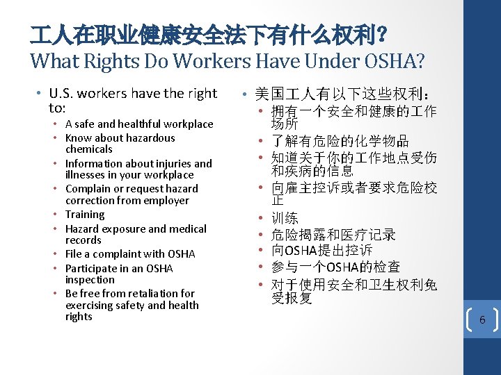 Workplace Safety Laws in the U S November