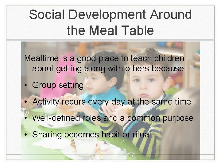 Count Read Share The Meal Table as a