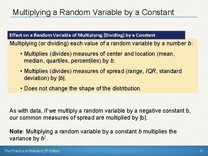 CHAPTER 6 Random Variables 6 2 Transforming and