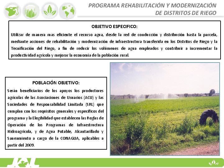PROGRAMA REHABILITACIN Y MODERNIZACIN DE DISTRITOS DE RIEGO