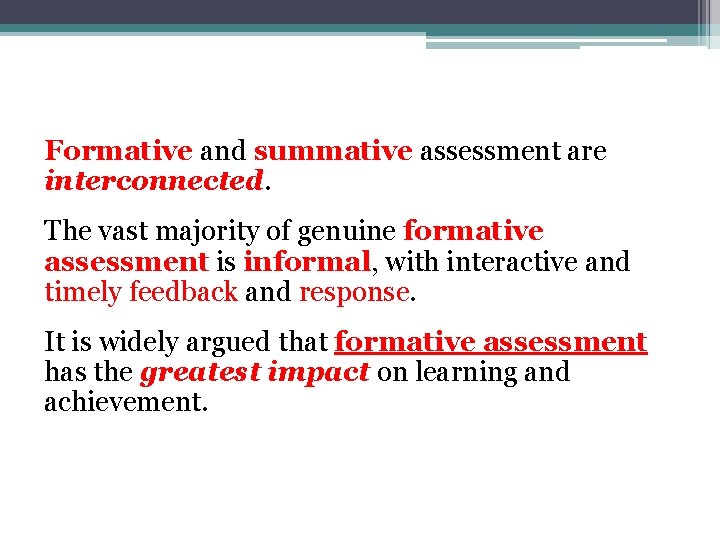Balanced Assessment in the Classroom Balanced Assessment Learning