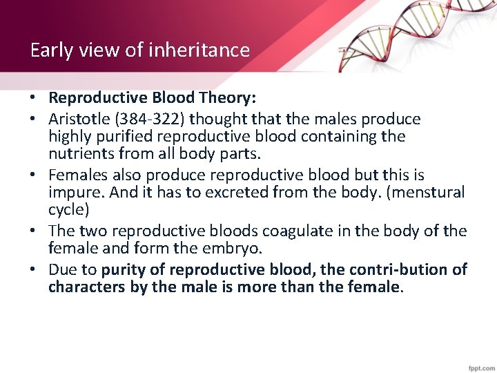 BASIC GENETIC TERMSIV History and development of Genetics